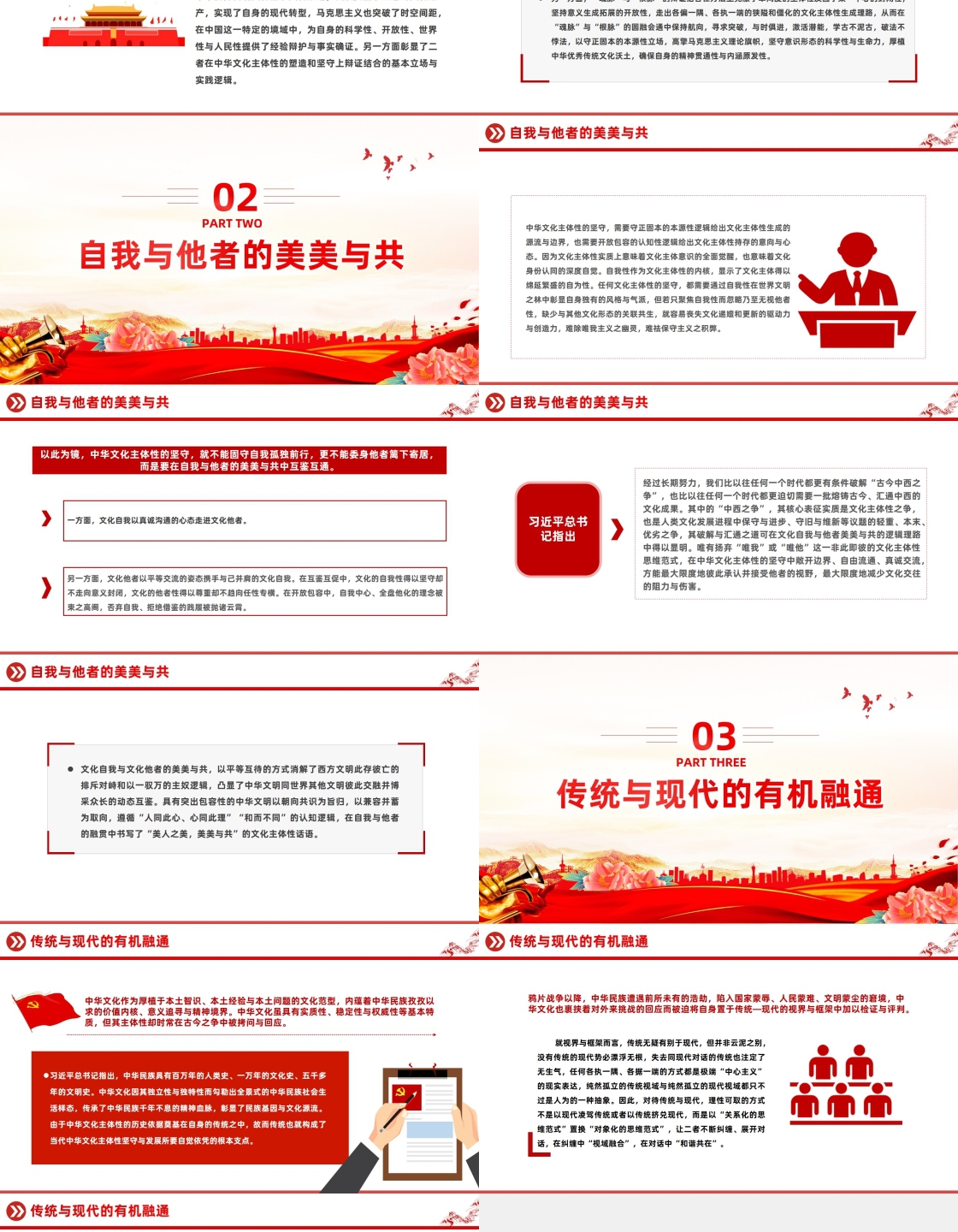 坚守中华文化主体性的三重维度ppt党政风深入学习文化传承发展座谈会重要讲话 红色ppt网